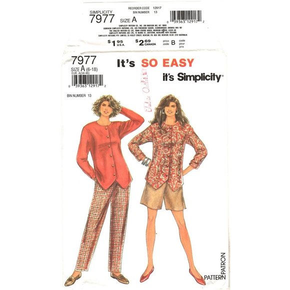 Simplicity | Office | Simplicity Sewing Pattern 7977 Misses Pants ...